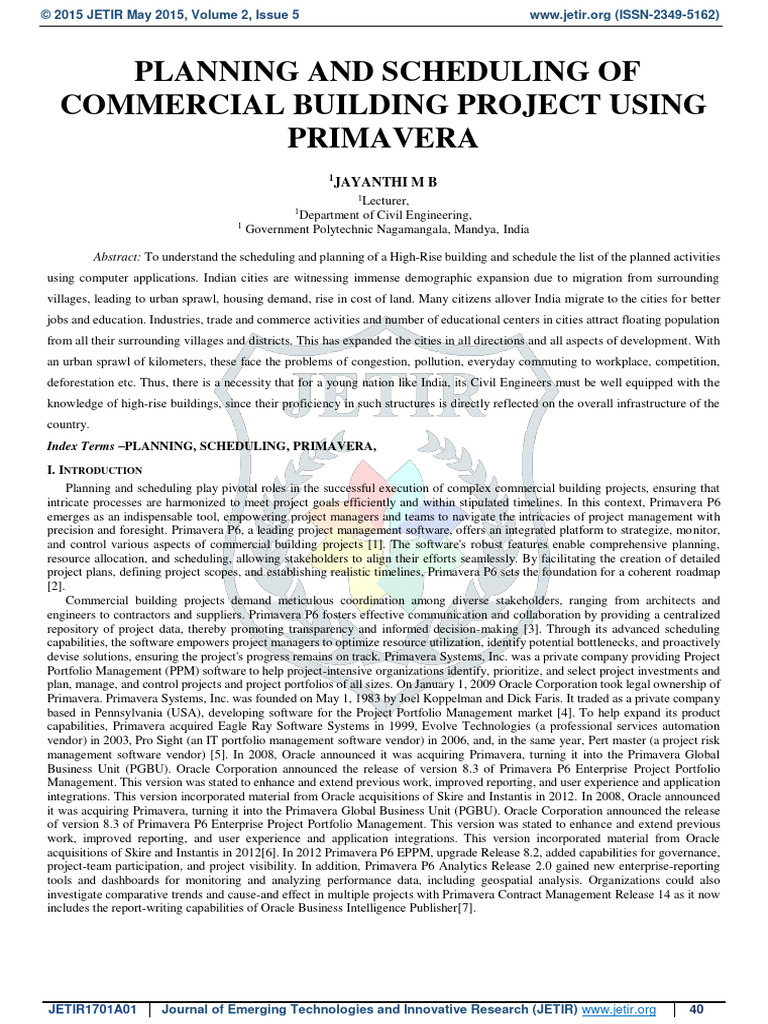 JETIR1701A01 | Download Free PDF | Project Management | Scheduling (Production Processes)