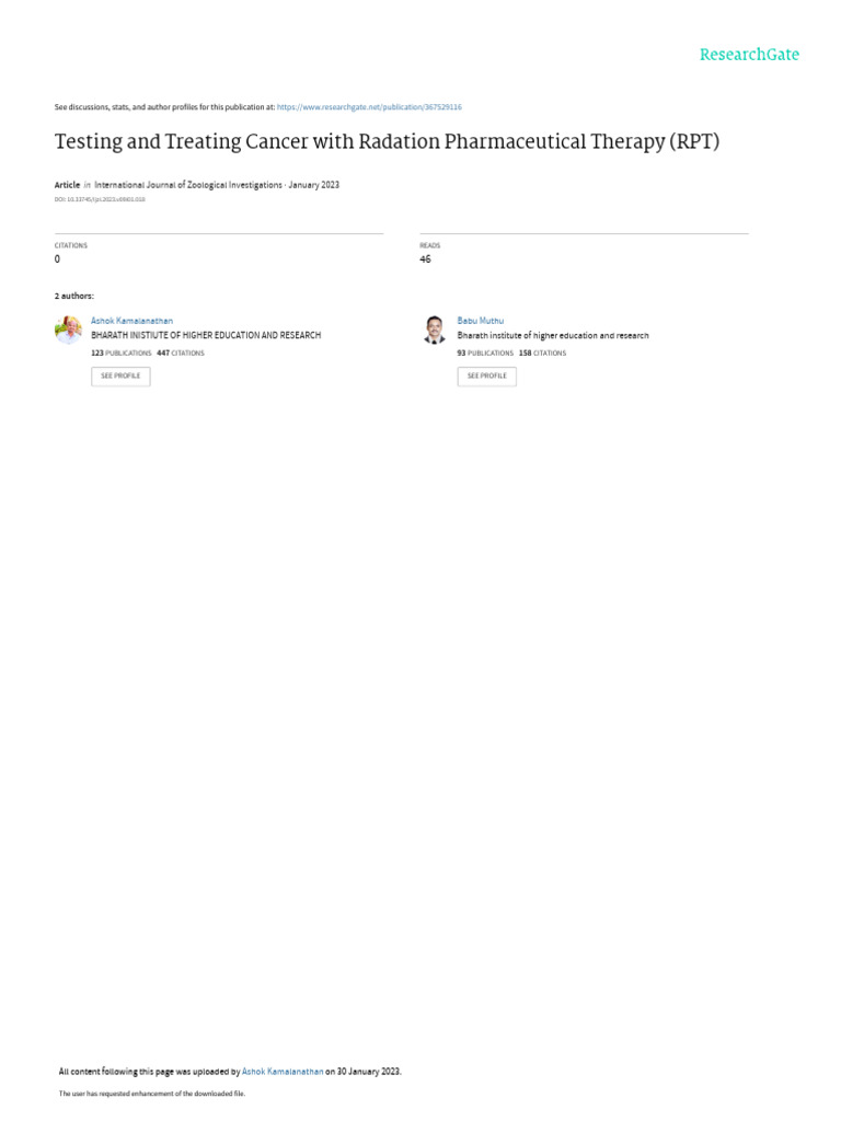 Testing and Treating Cancer With Radation Pharmaceutical Therapy (RPT ...