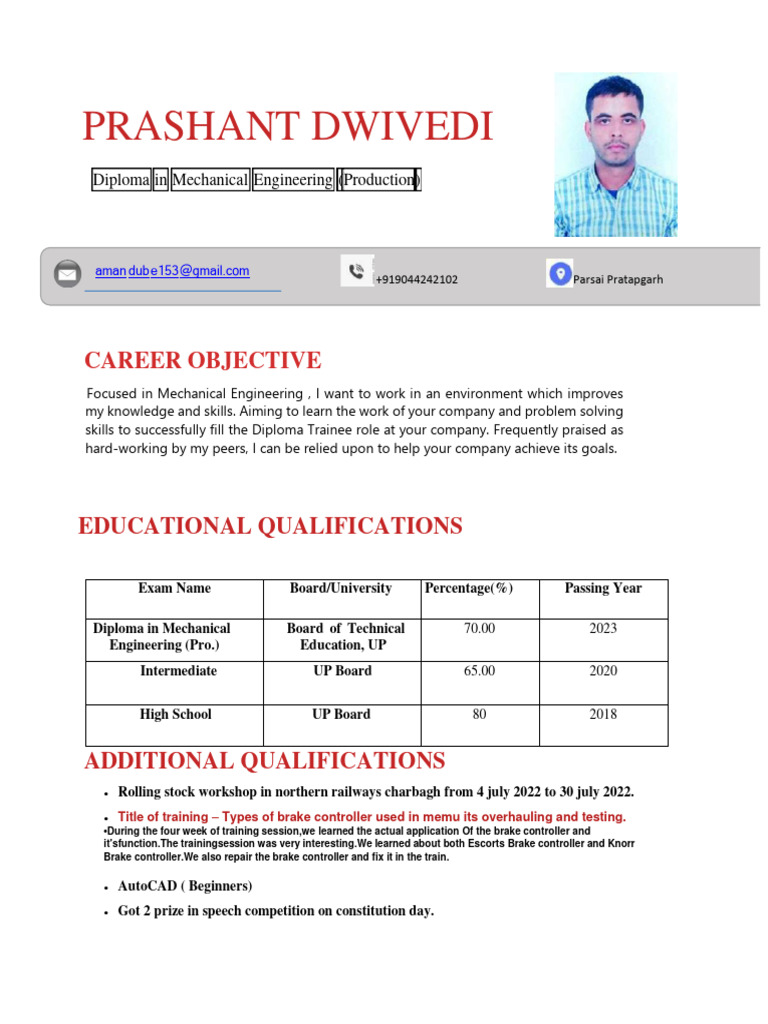 Prashant Dwivedi Resume | PDF | Electric Vehicle | Solar Power