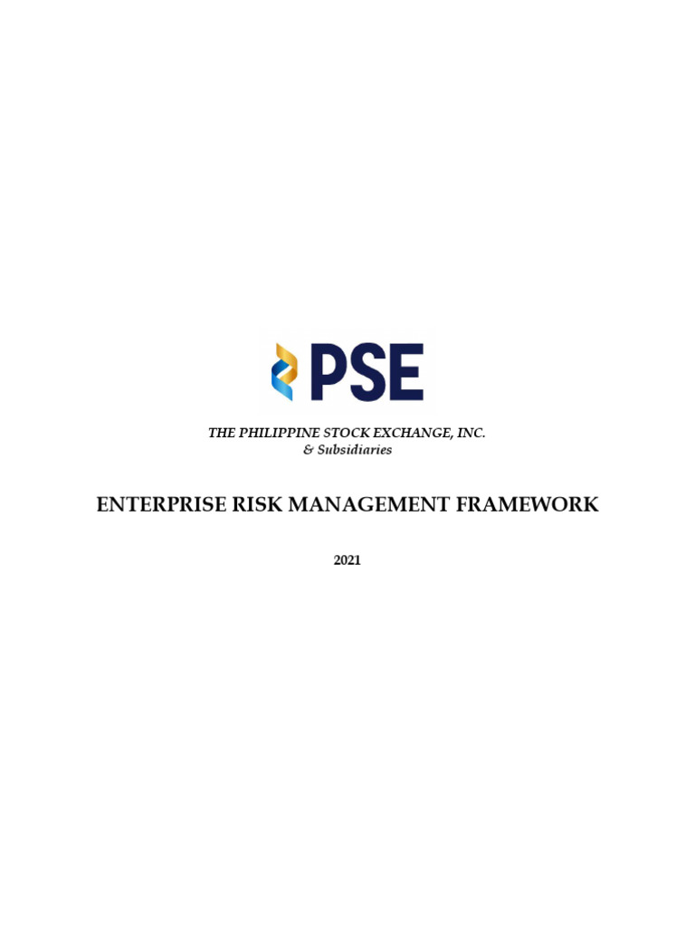 PSE ERM Framework 2021 - Edited - PH | PDF | Financial Risk | Enterprise Risk Management