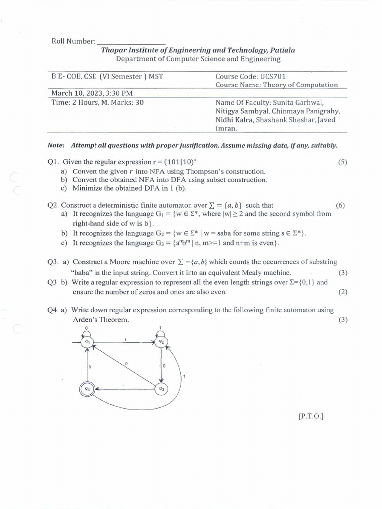 UCS701 | Download Free PDF | Metalogic | Models Of Computation