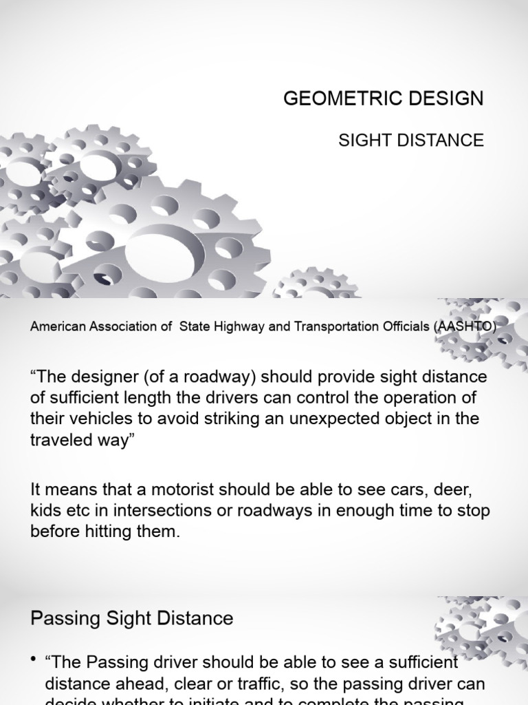 Sight distance | PDF | Road Transport | Vehicles