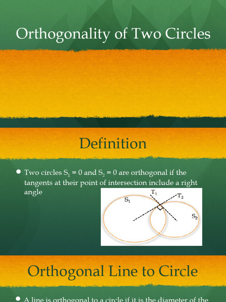 Orthogonality of Two Circles | PDF | Circle | Euclid