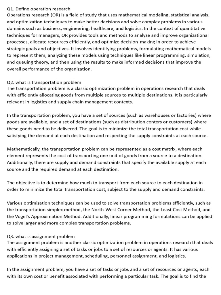 QTM | PDF | Mathematical Optimization | Linear Programming