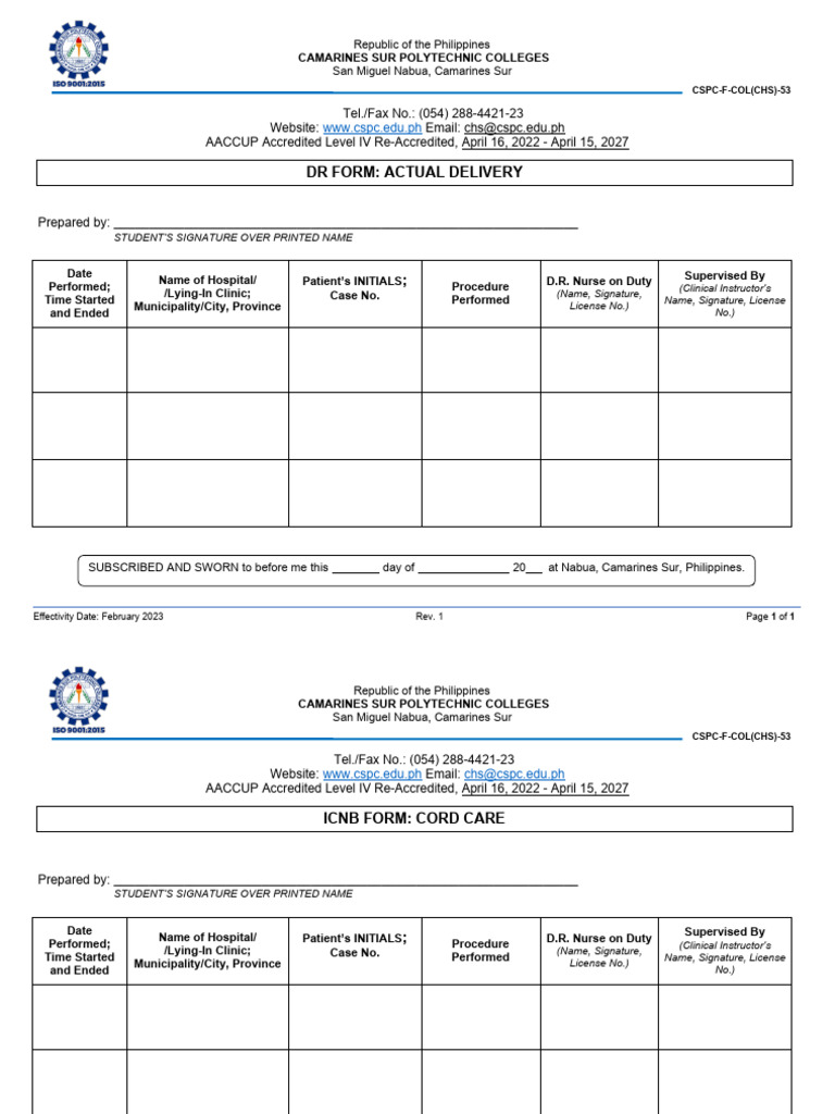 53.-DR-Forms 2 | PDF | Nursing | Public Services