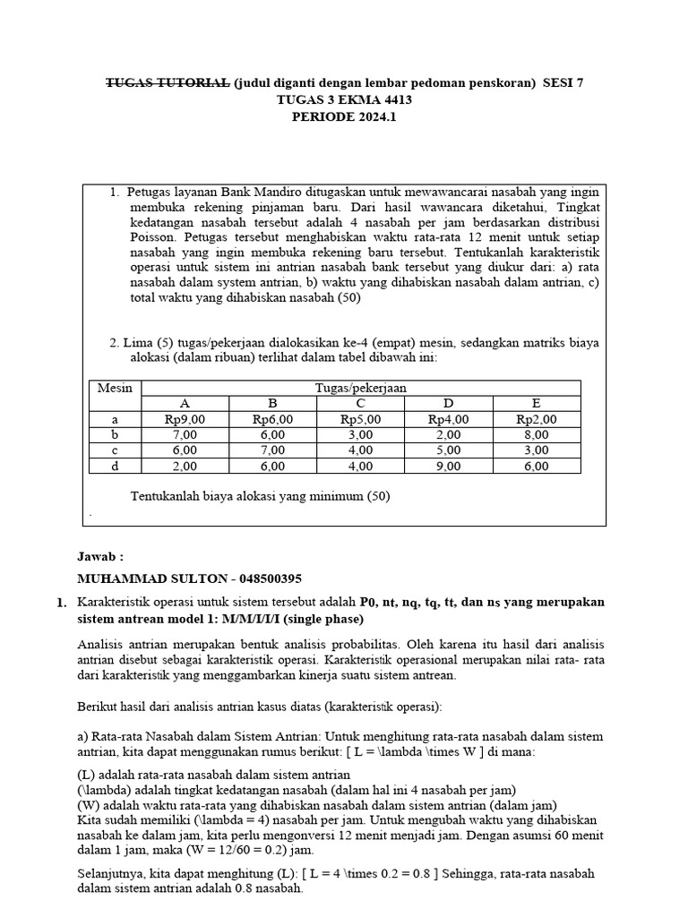 TUGAS 3 - RISET OPERASI | PDF