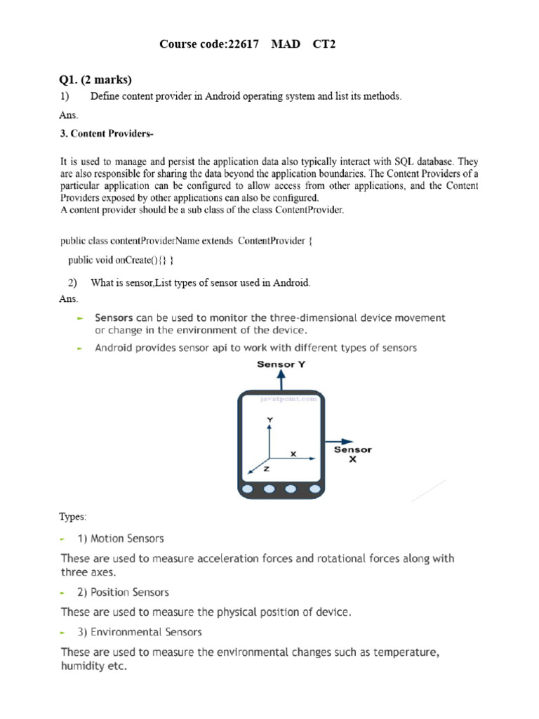 Mad CT-2 QB | PDF | Android (Operating System) | Mobile App Mad CT-2 QB | PDF | Android (Operating System) | Mobile App