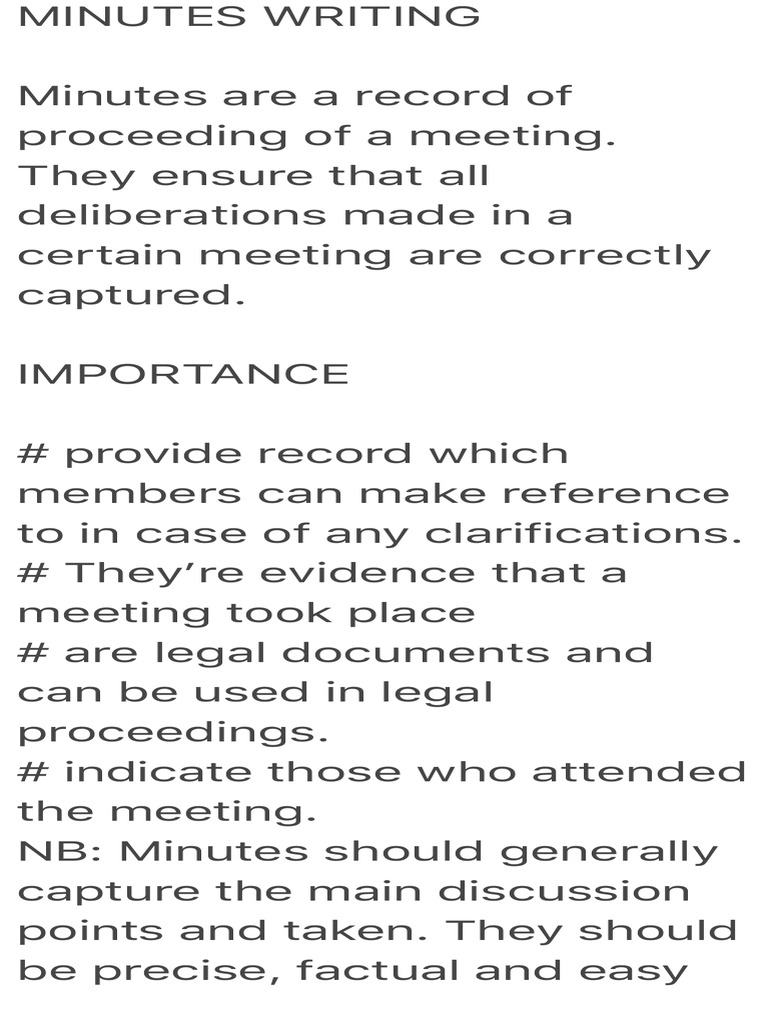 Essential Guide to Writing Meeting Minutes | PDF