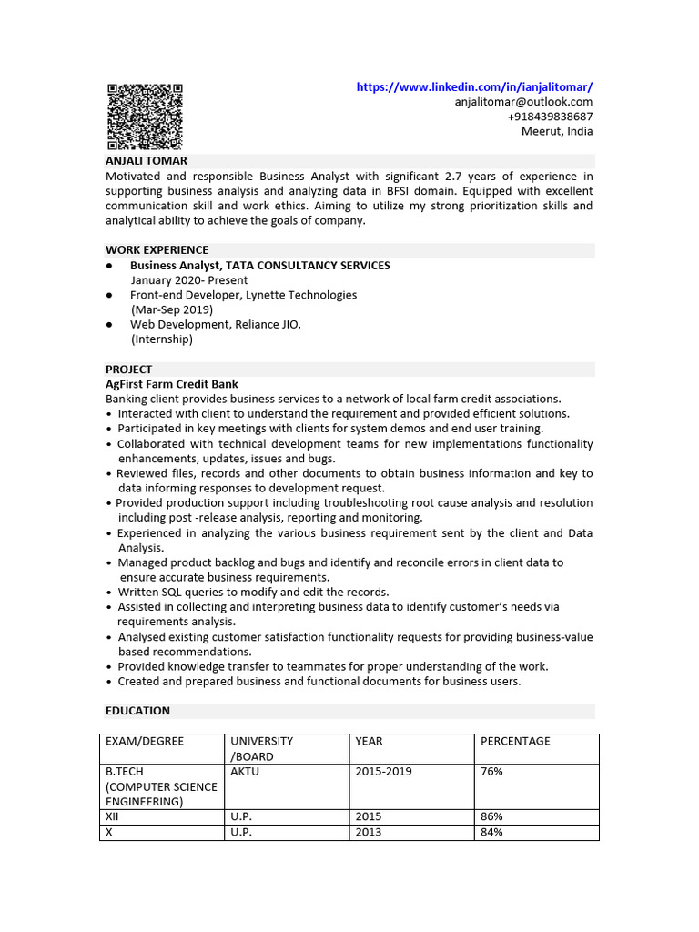 Anjali Resume-1 | PDF | Web Development | Computer Science