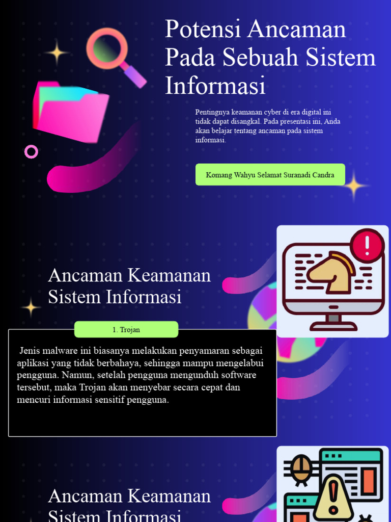 Biru Ilustratif Gradien Presentasi Keamanan Cyber | PDF