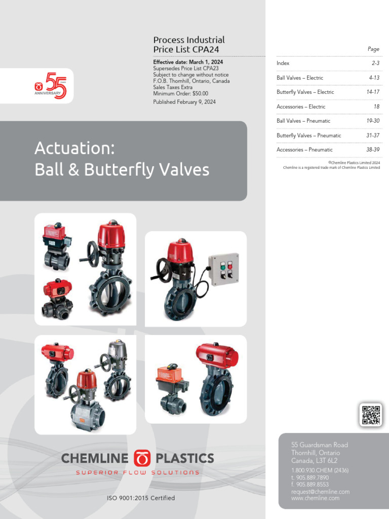 Chemline Actuation Price List | PDF | Valve | Actuator