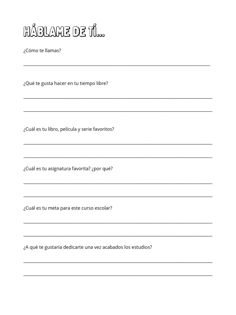 Preguntas para Alumnos. Primer Día | PDF