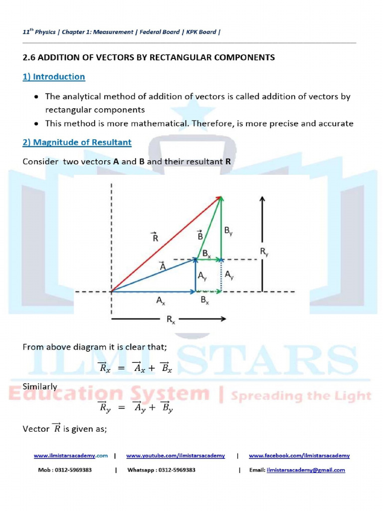 Class 11 Physics Chapter 2 Theory | PDF