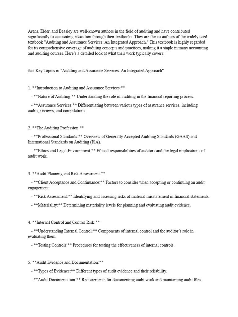 Arens | PDF | Audit | Internal Control