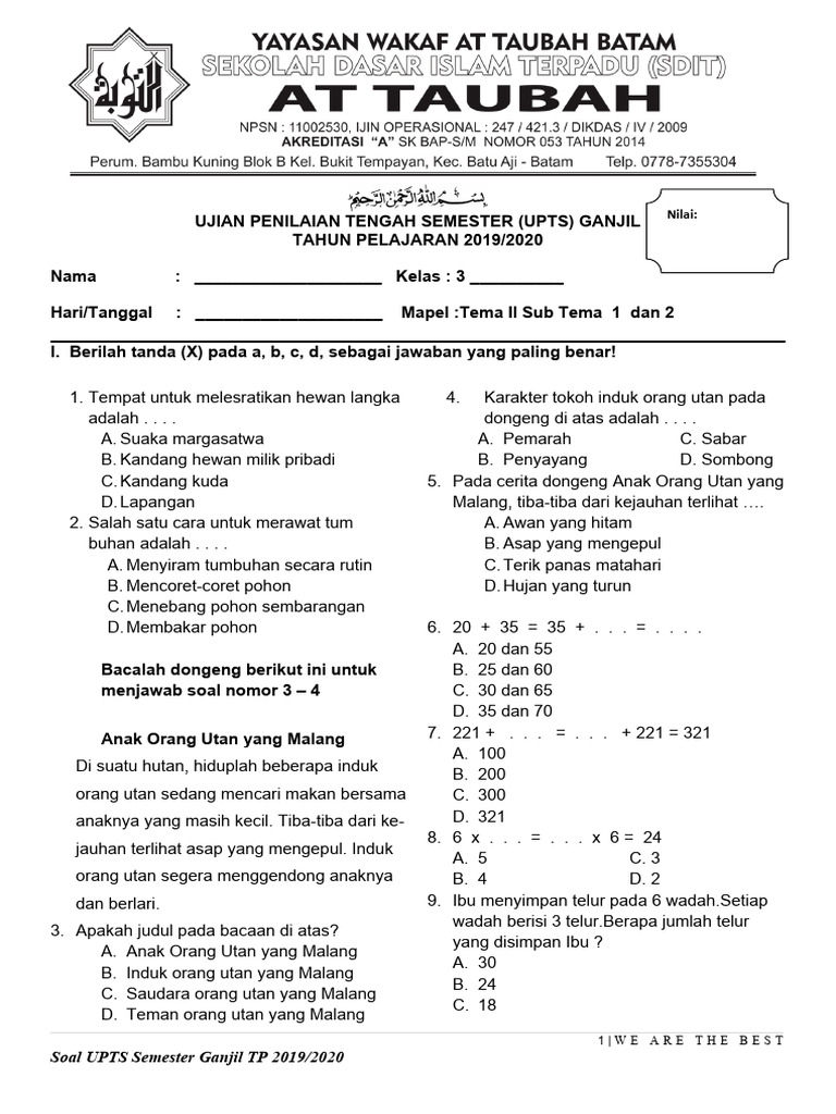 Tema 2 Kelas 3 Subtema 1 Dan 2 | PDF