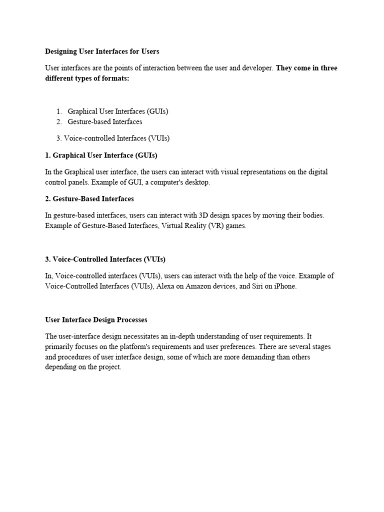 Designing User Interfaces For Users | PDF | Usability | Graphical User Interfaces