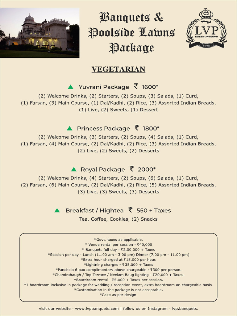 LVP - Banquets Menu - New | PDF