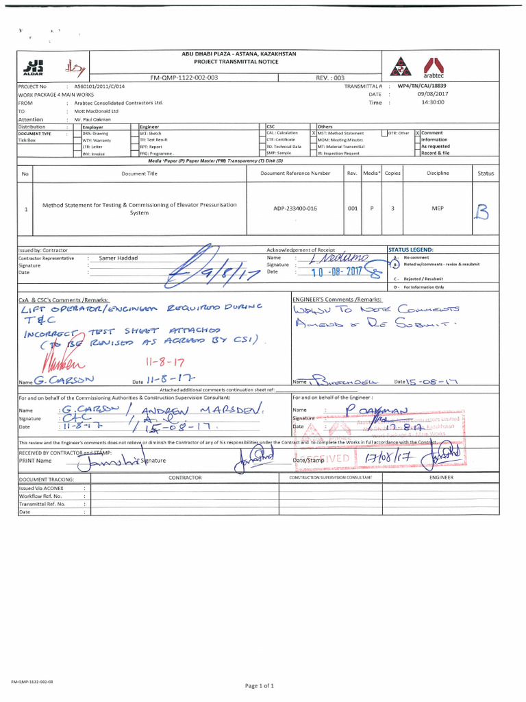 ADP-233400-016 R1 Elevator Pressurisation (B) | PDF | Calibration ...