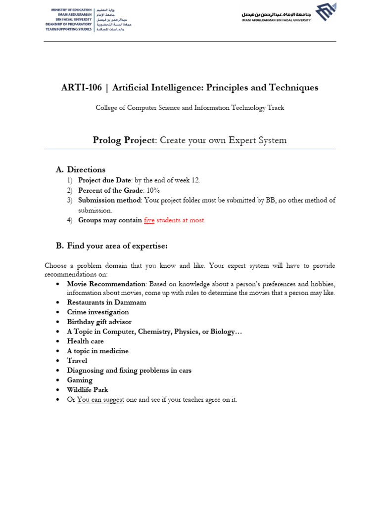 Prolog Expert System Project Guide | PDF | Expert | Computing