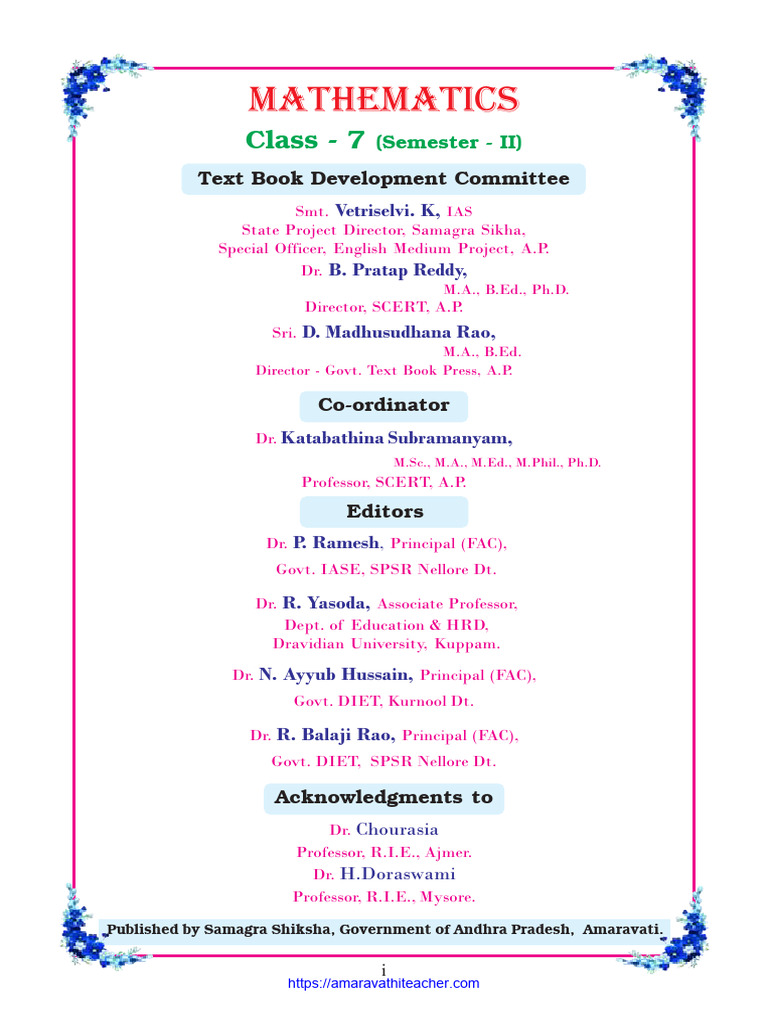 7th Maths Sem-2 MIROR Inner Pages Compressed | PDF | Ratio | Percentage