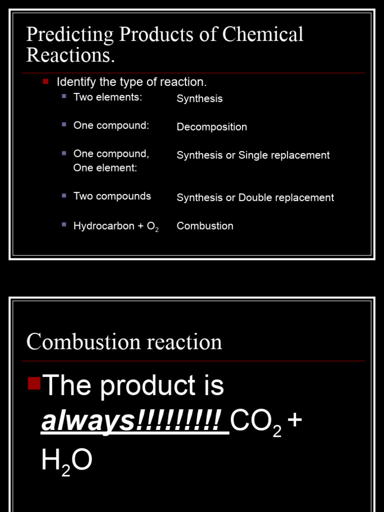 Predicting Products of Chemical Reactions | PDF | Science & Mathematics