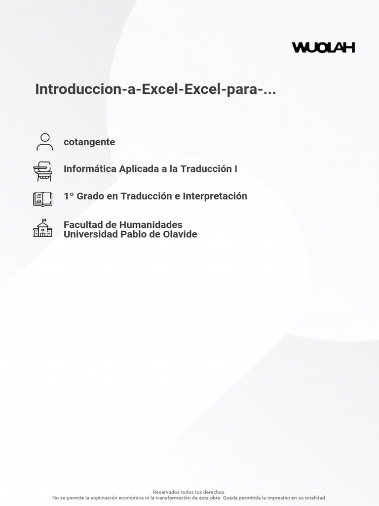 Wuolah Free Introduccion A Excel Excel para Traductores Principiantes ... Wuolah Free Introduccion A Excel Excel para Traductores Principiantes ...