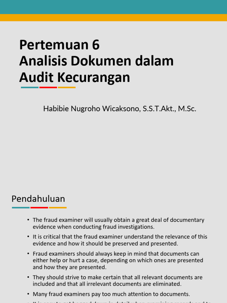 Analisis Dokumen Dalam Audit Kecurangan | PDF | Fraud | Circumstantial ...