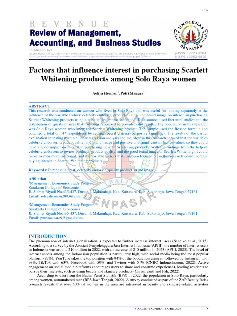 4857-Article Text-13941-5-10-20240508 | PDF | Multicollinearity | Dependent And Independent ...