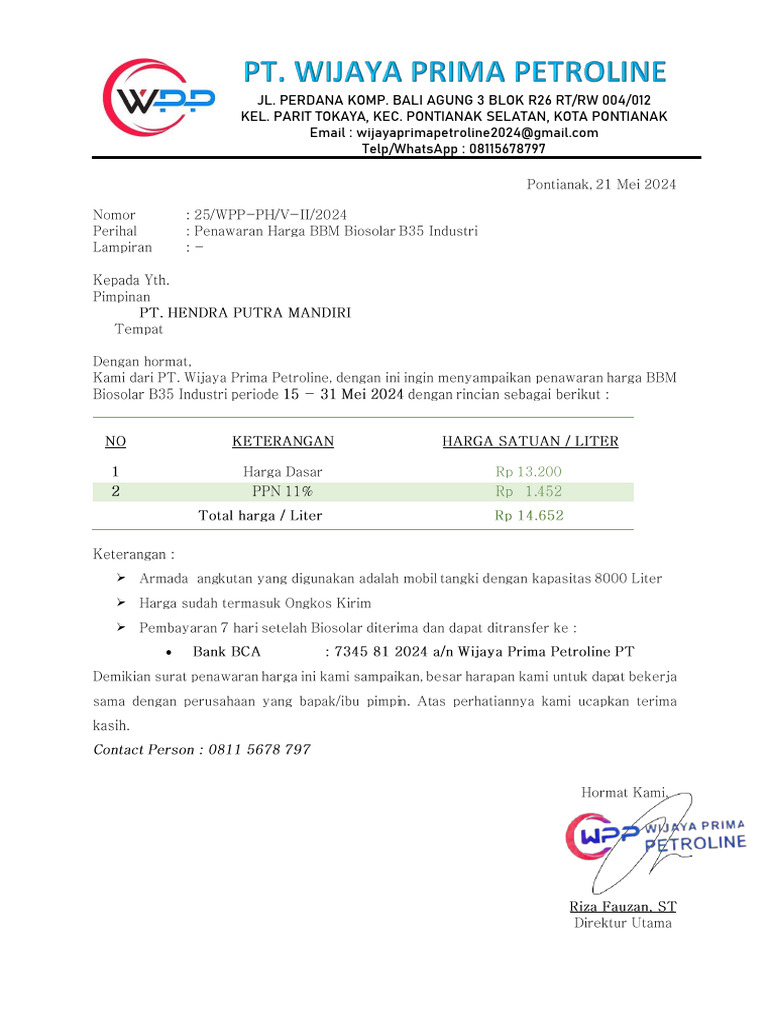 PT - Hendra Putra Mandiri | PDF