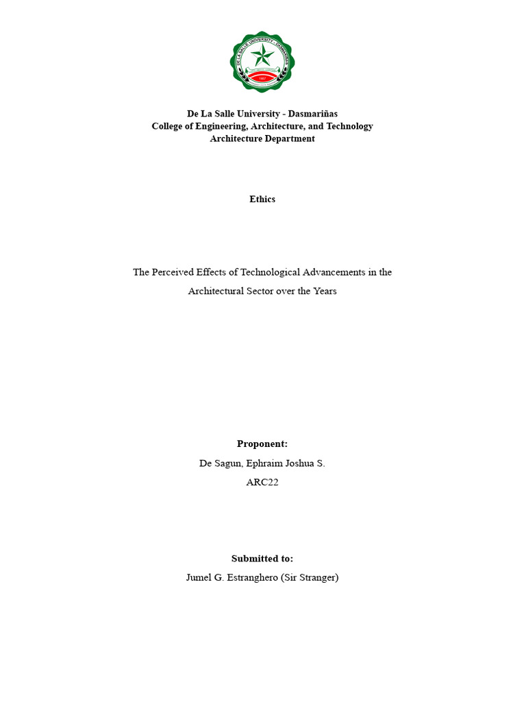 De SAGUN The Perceived Effect of Technological Advancements in The ...
