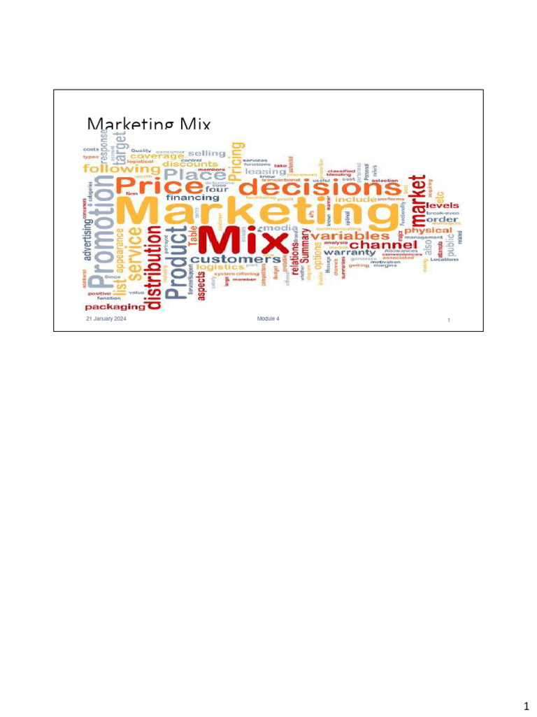 Module 4 Marketing Mix | PDF | Brand | Target Audience