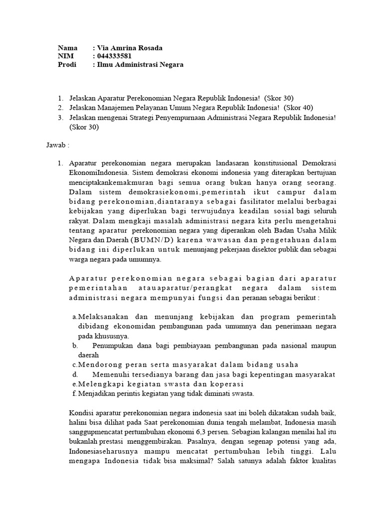 Tugas 3 Sankri Via Amrina Rosada 044333581 | PDF