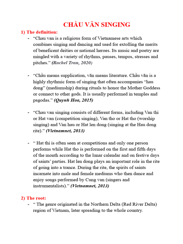 CHẦU VĂN SINGING | PDF | Vietnam