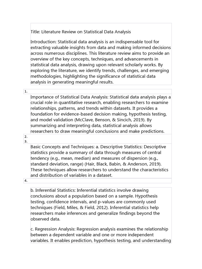 Statistical Data Analysis Overview | PDF | Statistics | Data Analysis