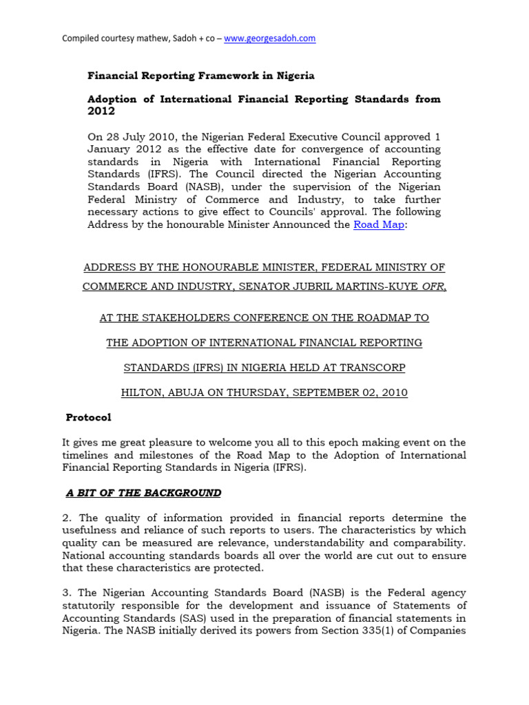 Nigeria GAAP To IFRS Road Map.32854309 | PDF | International Financial ...