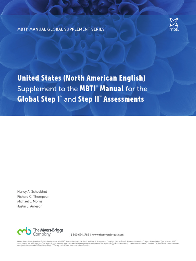 MBTI Global Manual Supplement (US) | PDF | Sampling (Statistics ...
