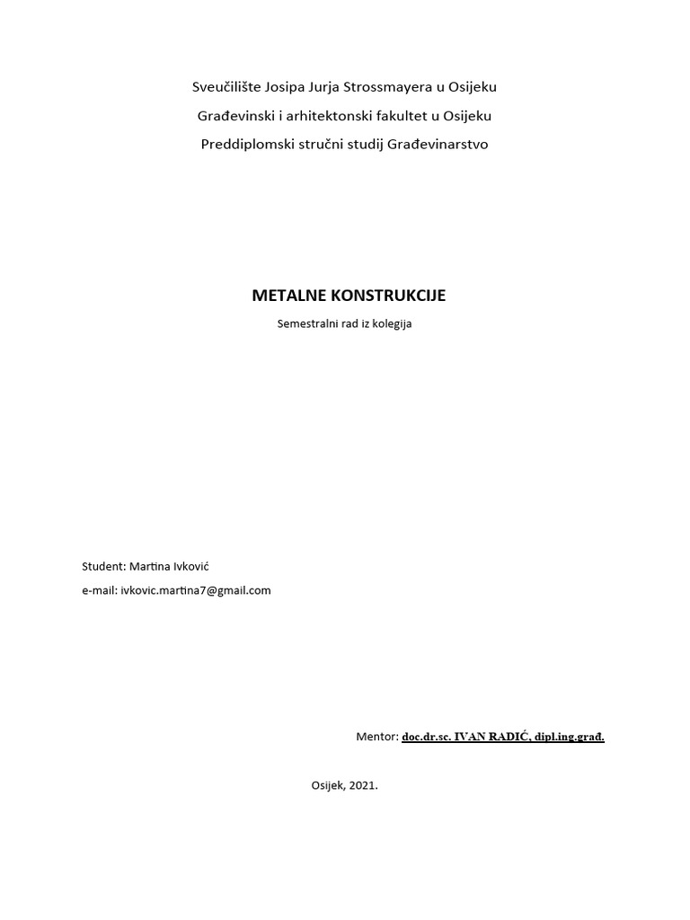 Metal 1. Zad Martina Ivković | PDF