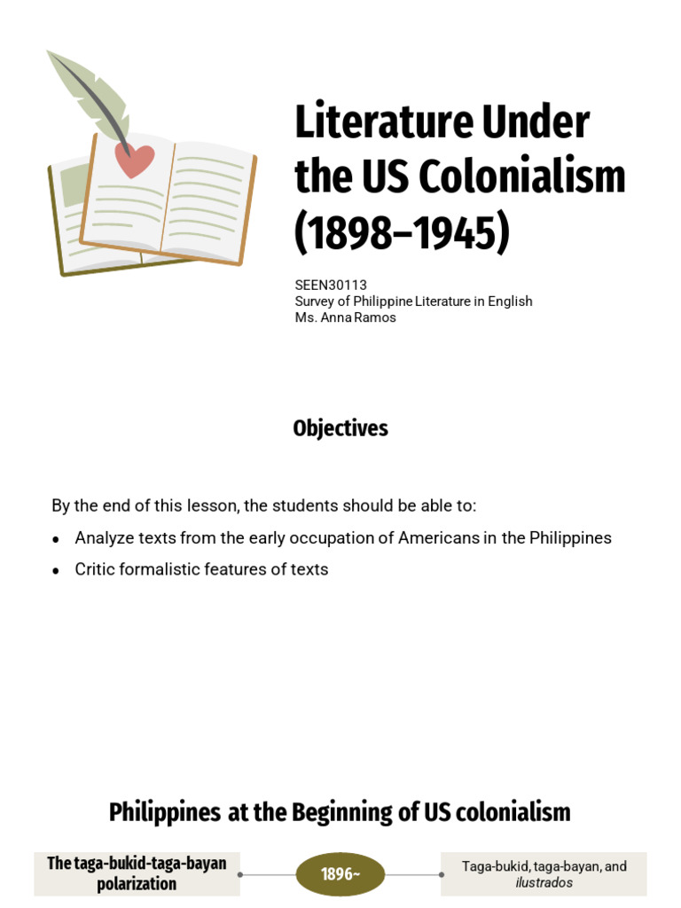 Lit Under Us Colonialism | PDF | Philippines | The United States