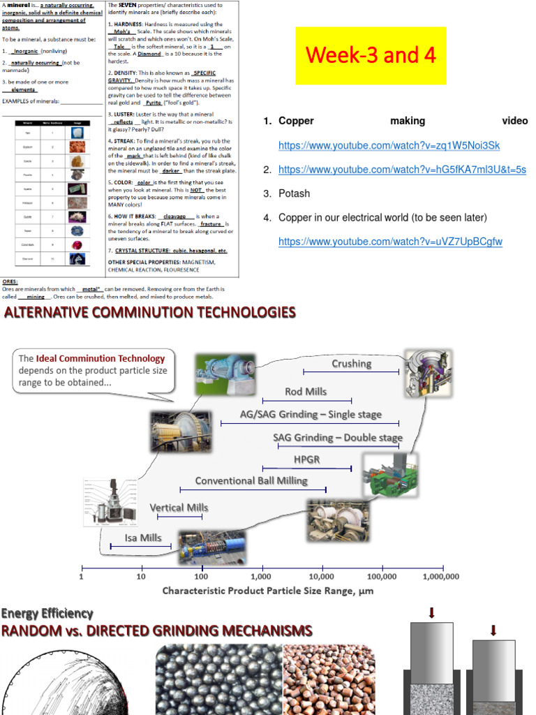 Slides Week 3-4 | PDF | Mill (Grinding) | Smelting