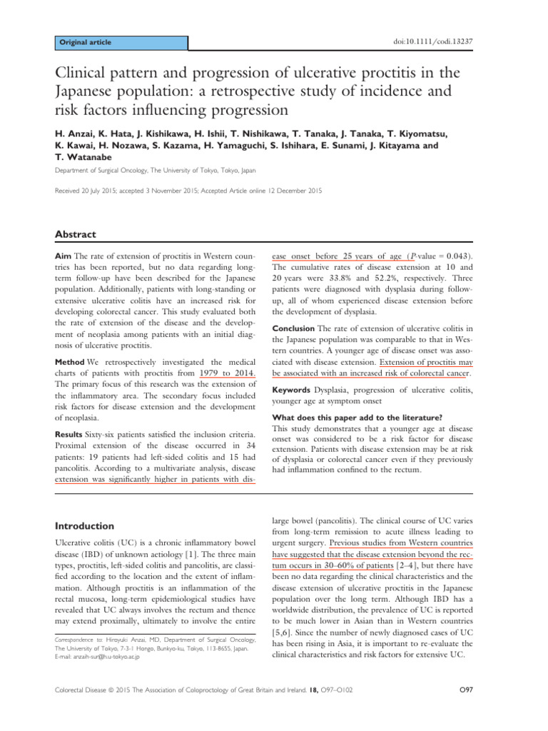 Clinical Progression Japan | PDF | Ulcerative Colitis | Inflammatory ...