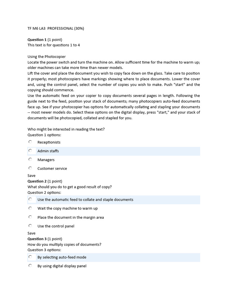 TF M6 La3 Professional (30%) | PDF | Photocopier | Fax