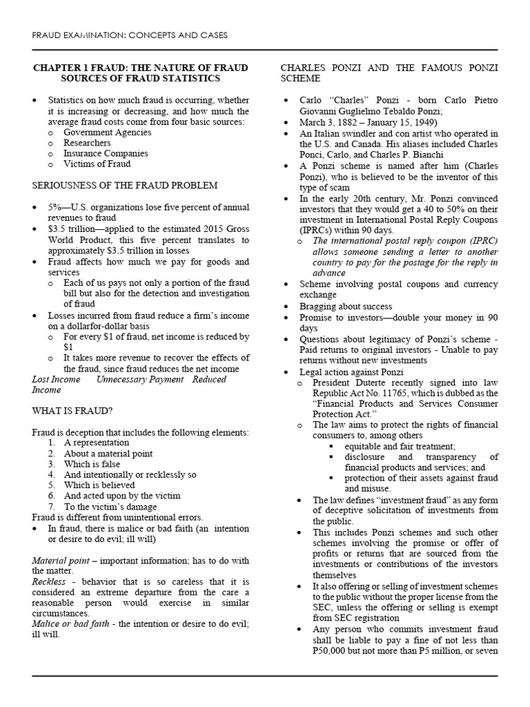 CIA Part 1 AUD1205 Fraud 1 | PDF | Fraud | Ponzi Scheme CIA Part 1 AUD1205 Fraud 1 | PDF | Fraud | Ponzi Scheme