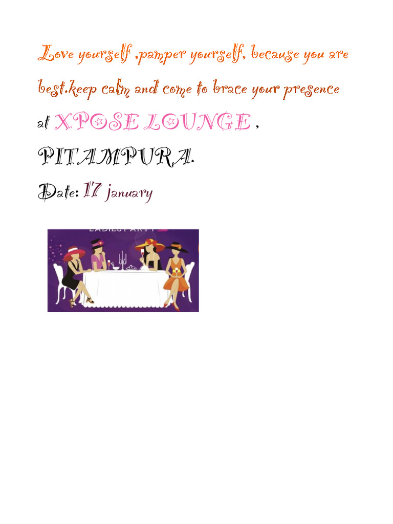 Pamper Yourself at XPOSE LOUNGE | PDF | Poetry