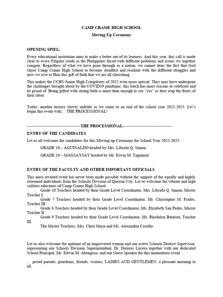 Moving Up Program Flow | PDF