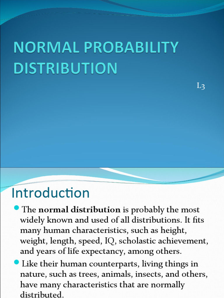 L3 BMGT 220 NORMAL DISTRIBUTION-1 | PDF | Normal Distribution | Probability Distribution