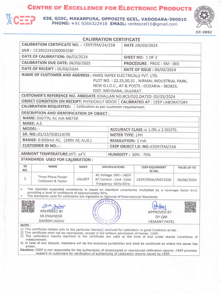 CEEP-EM-24-258 DHHDHGD H | PDF | Calibration | Measure Theory