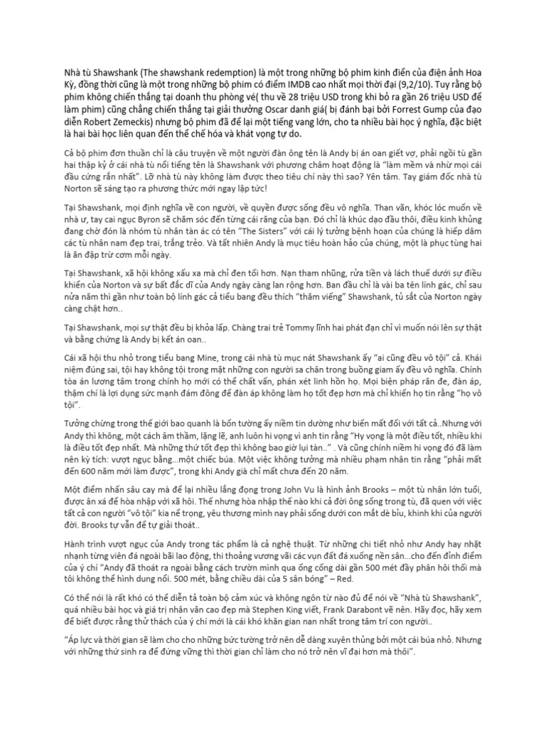 Nhà Tù Shawshank | PDF