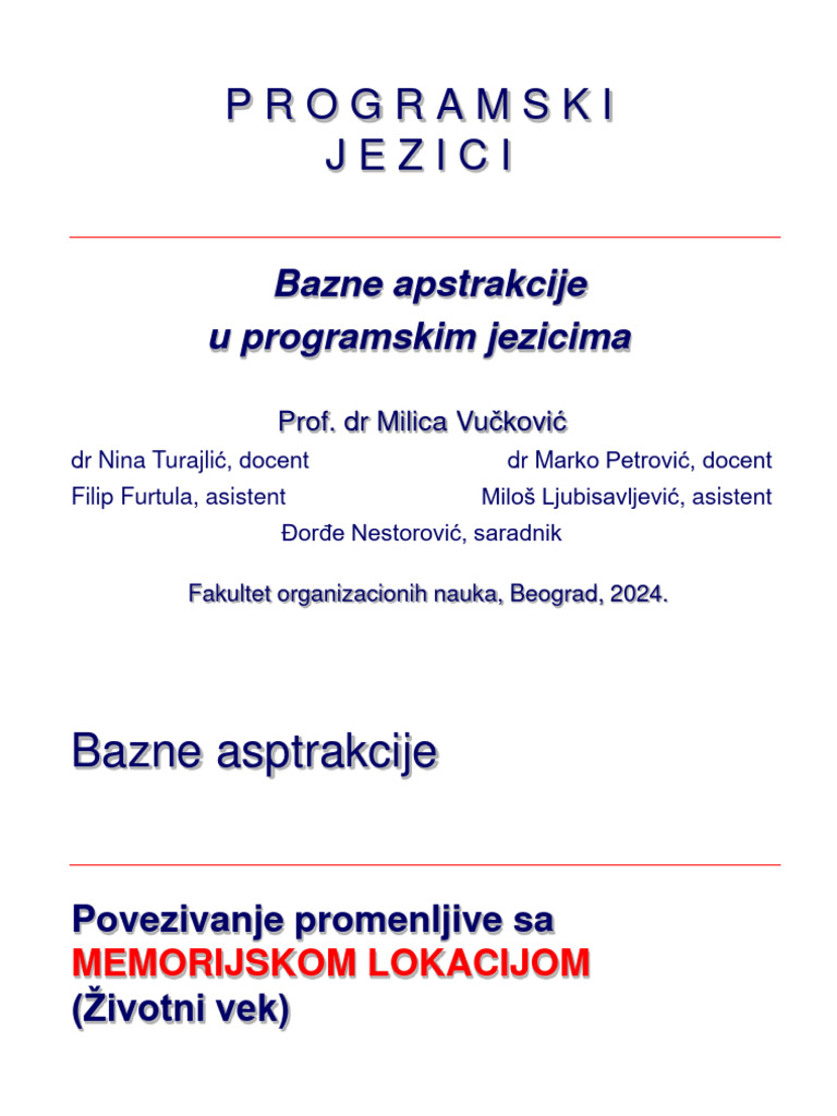 Bazne Apstrakcije U Programskim Jezicima Treci Deo | PDF