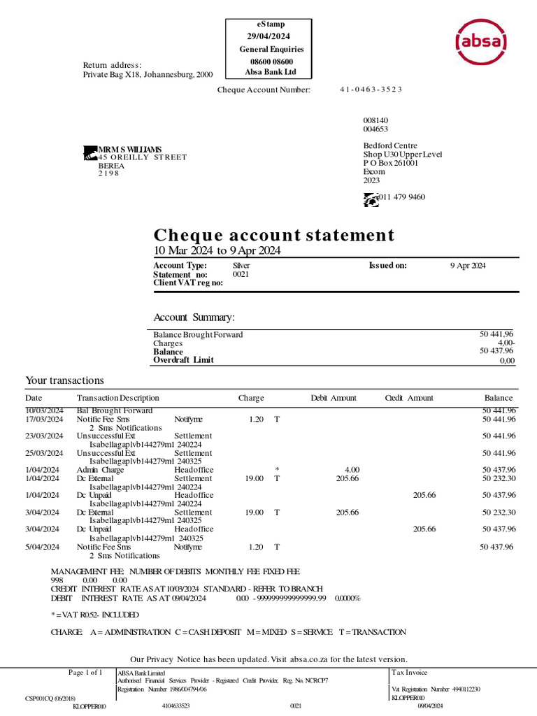 MAR-APR Statement | Download Free PDF | Banks | Transaction Account