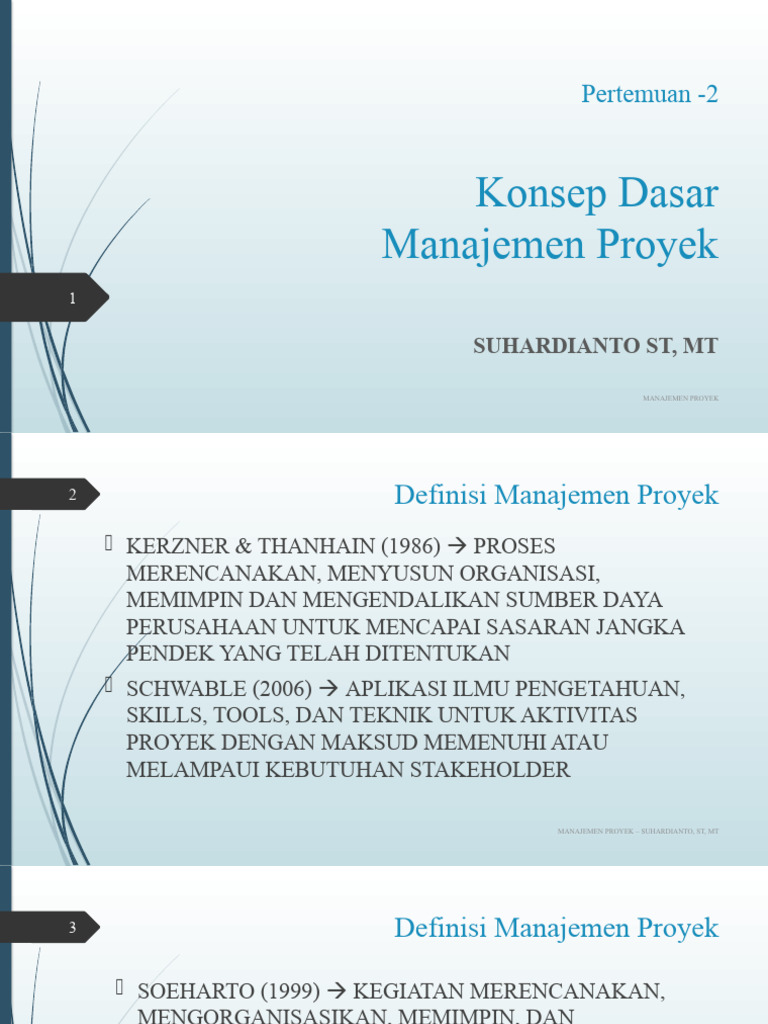 Konsep Dasar Manajemen Proyek | PDF | Bisnis